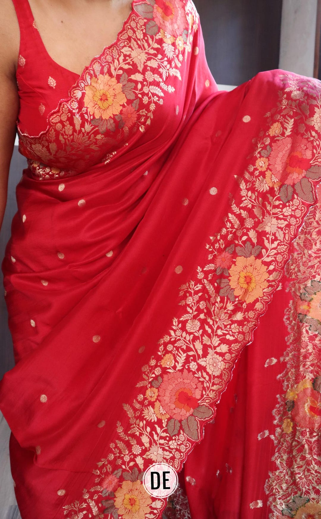 Premium Quality Muga Silk Saree With Buttas All Over Highlited With ...