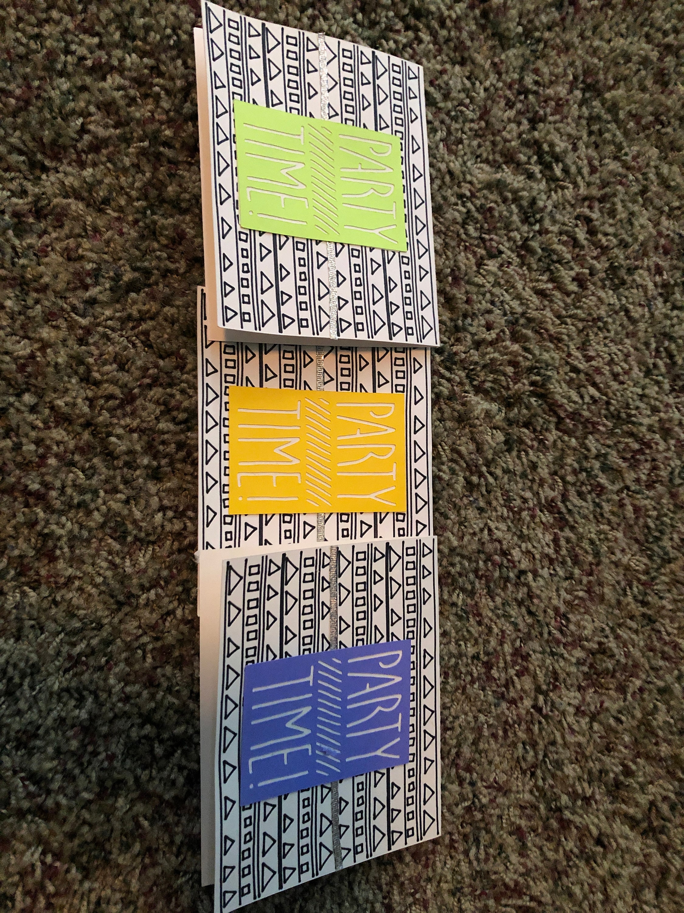 Set of 5 Party Time Cards - Etsy