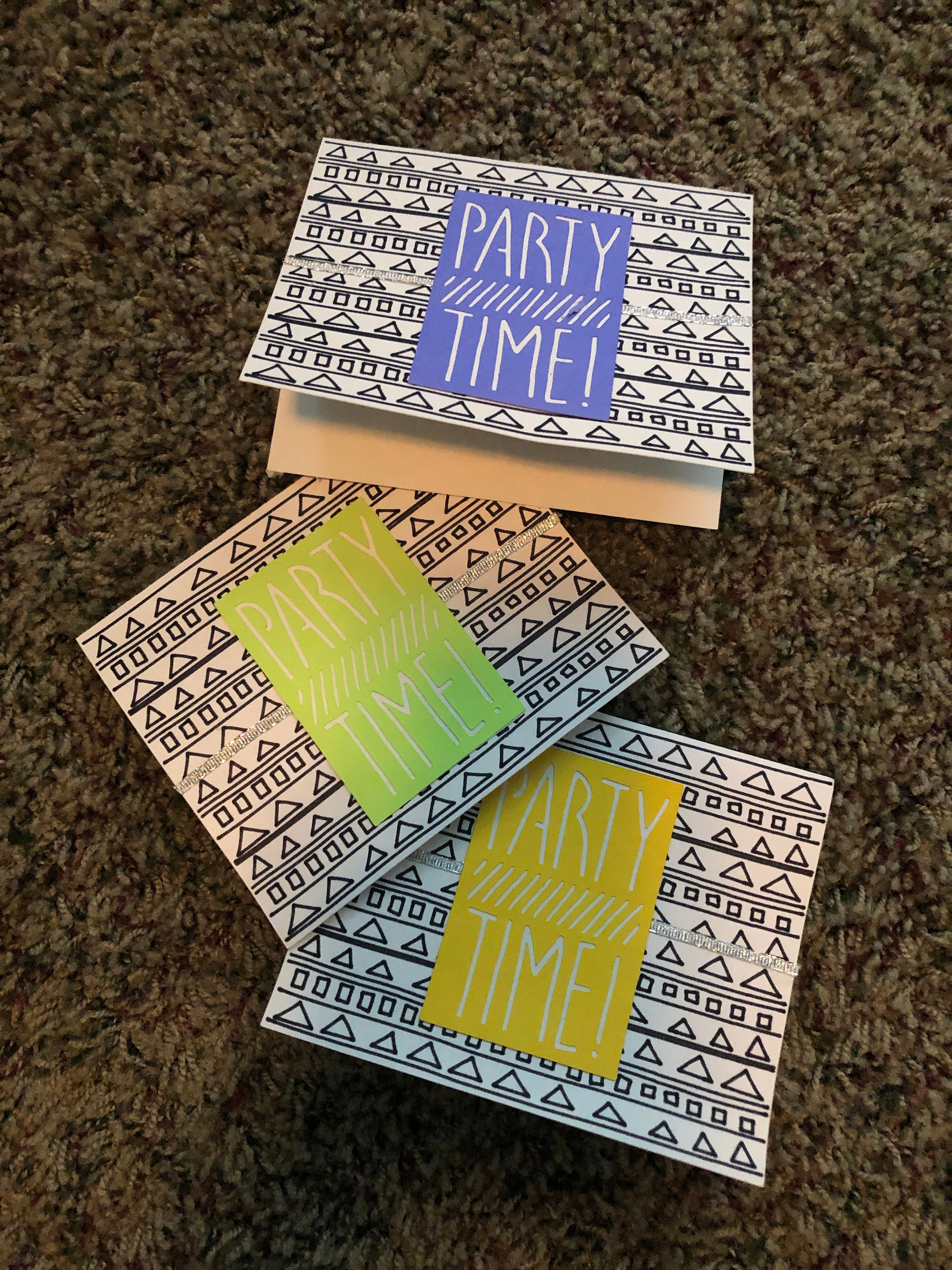 Set of 5 Party Time Cards - Etsy