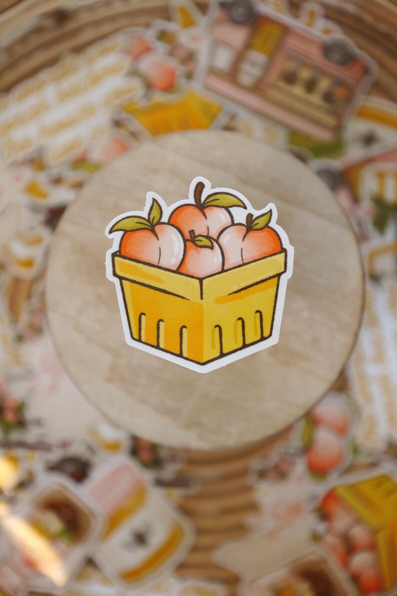 Bunch O' Peaches Vinyl Sticker | [cute Stickers, Waterproof Stickers ...