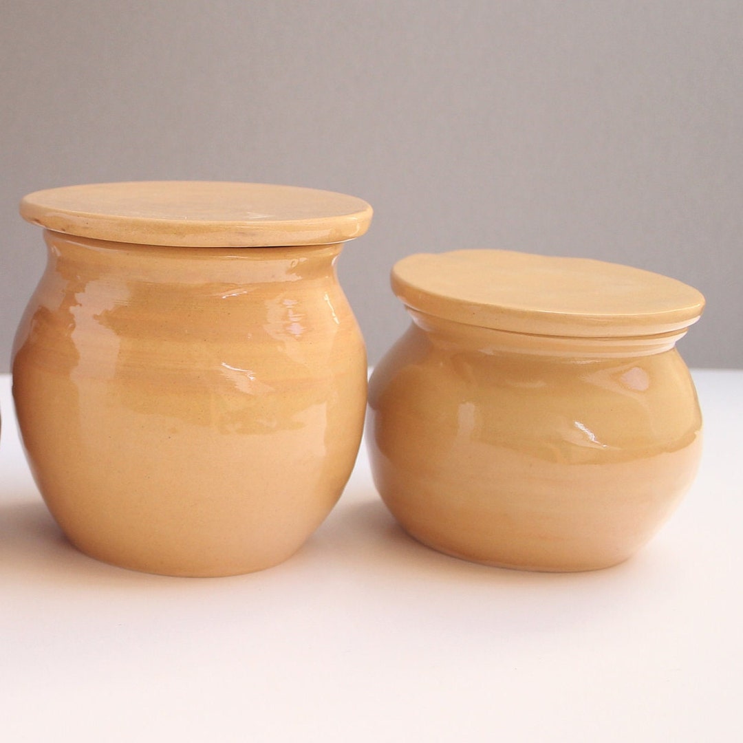 Handmade Ceramic Canister Jar With a Lid, Spice Holder Glazed in a ...