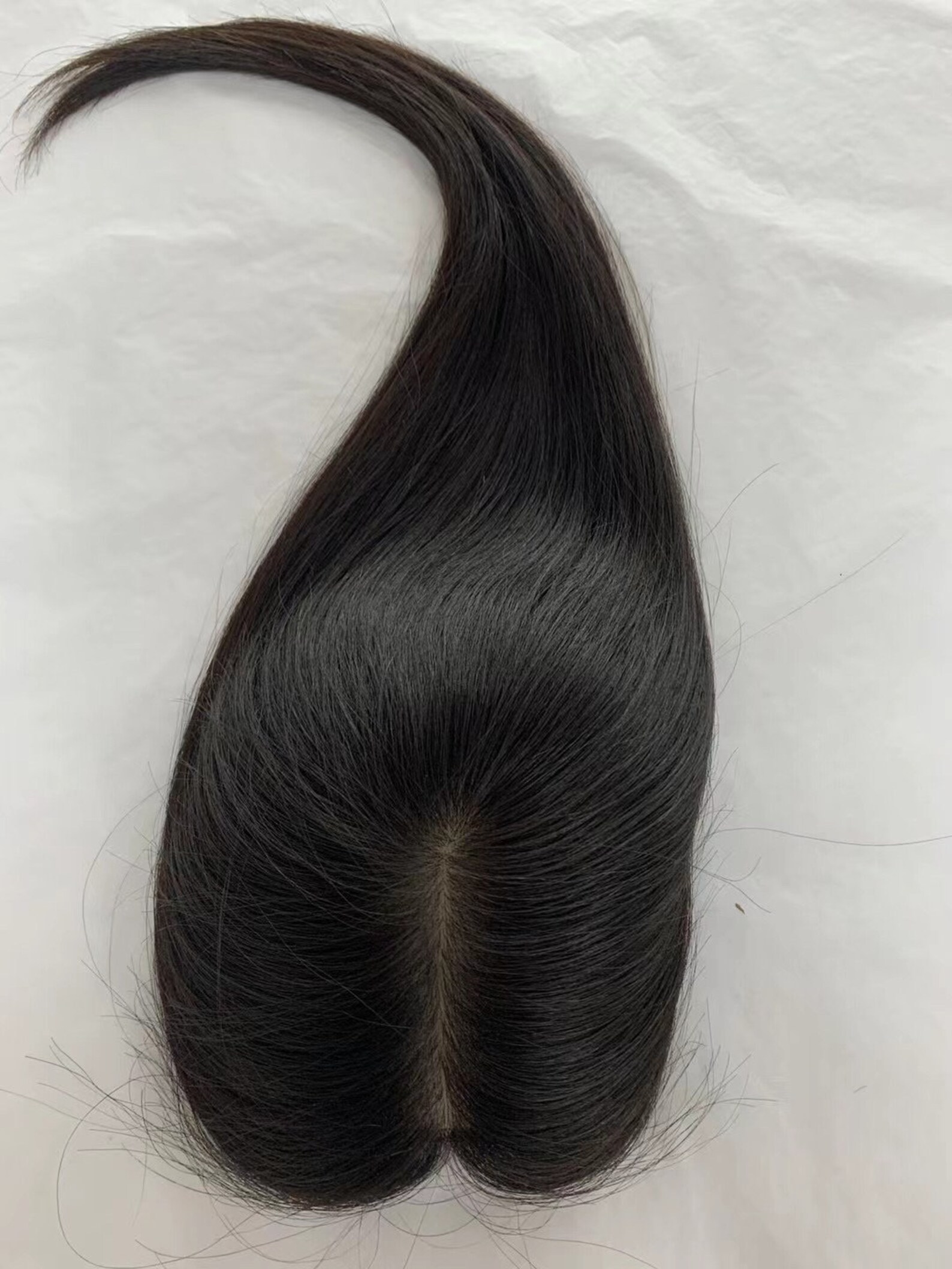 Invisible Silk Base Human Hair Topper Hair Piece Hand Tied Topper for ...