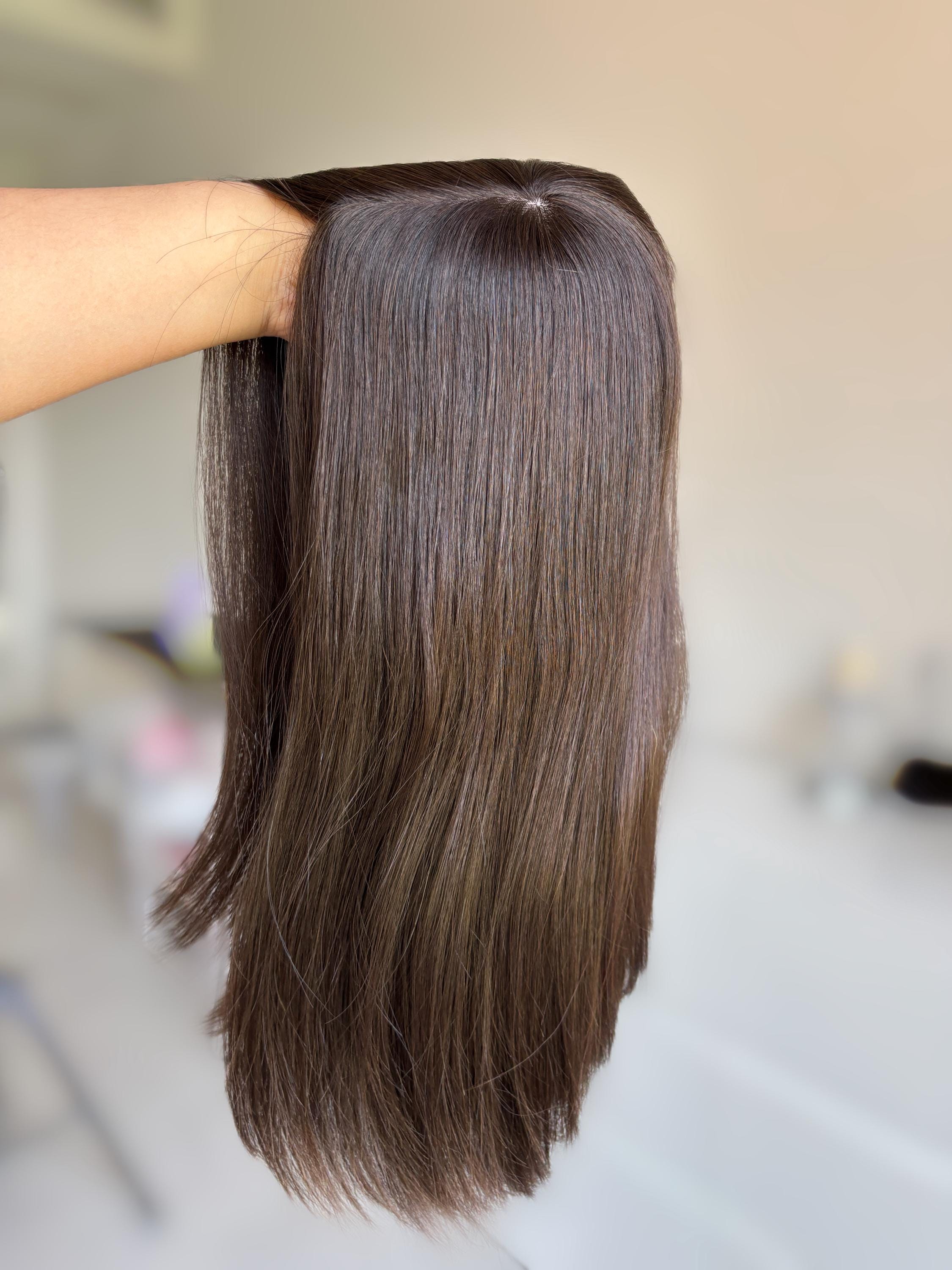 Stock 16” Natural Color | Silk Top Human Hair Topper| 8x8” Full ...