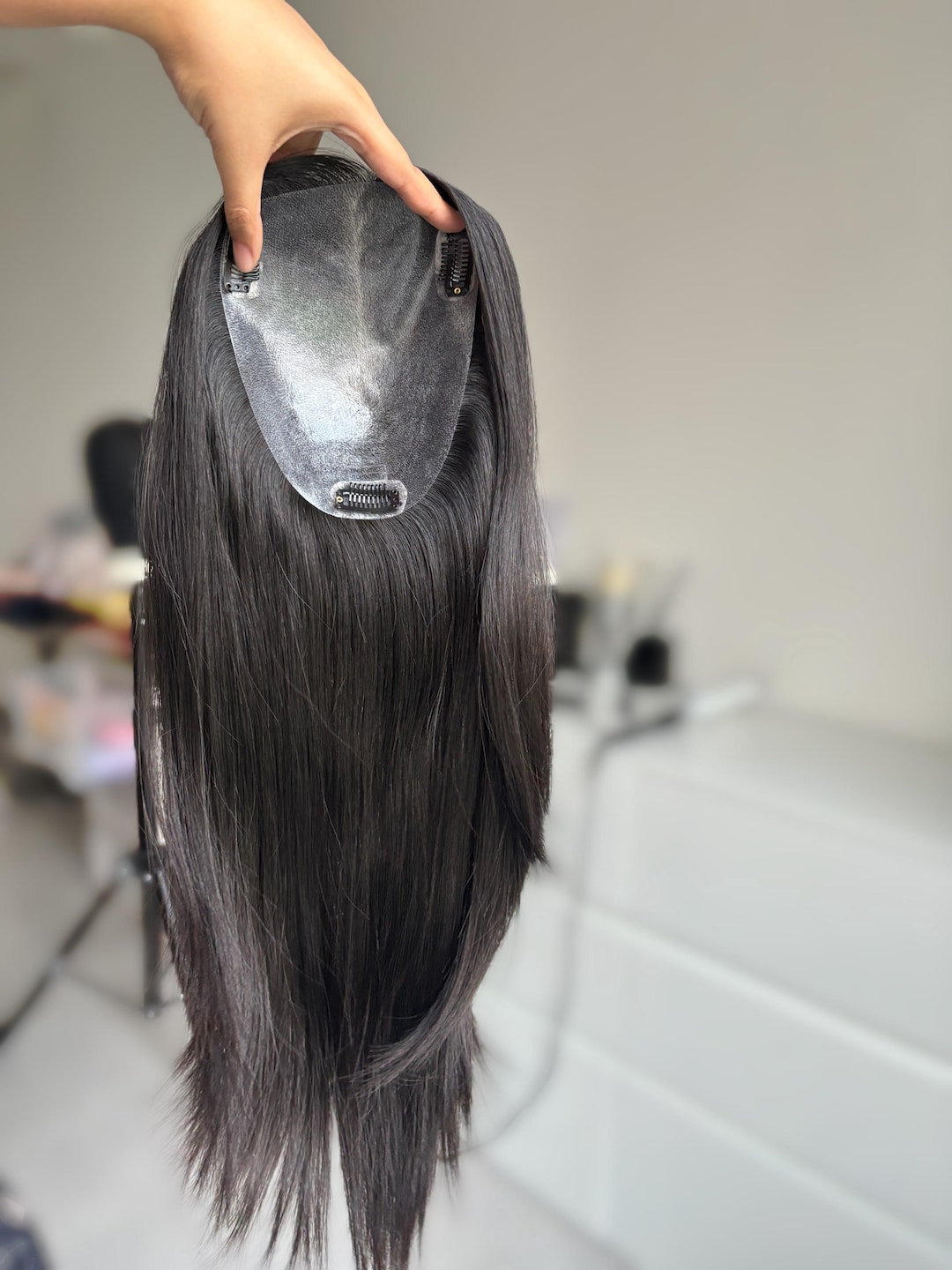 18” Thin Skin PU Base Hair Topper, Natural Color Women Topper, 13x17cm ...