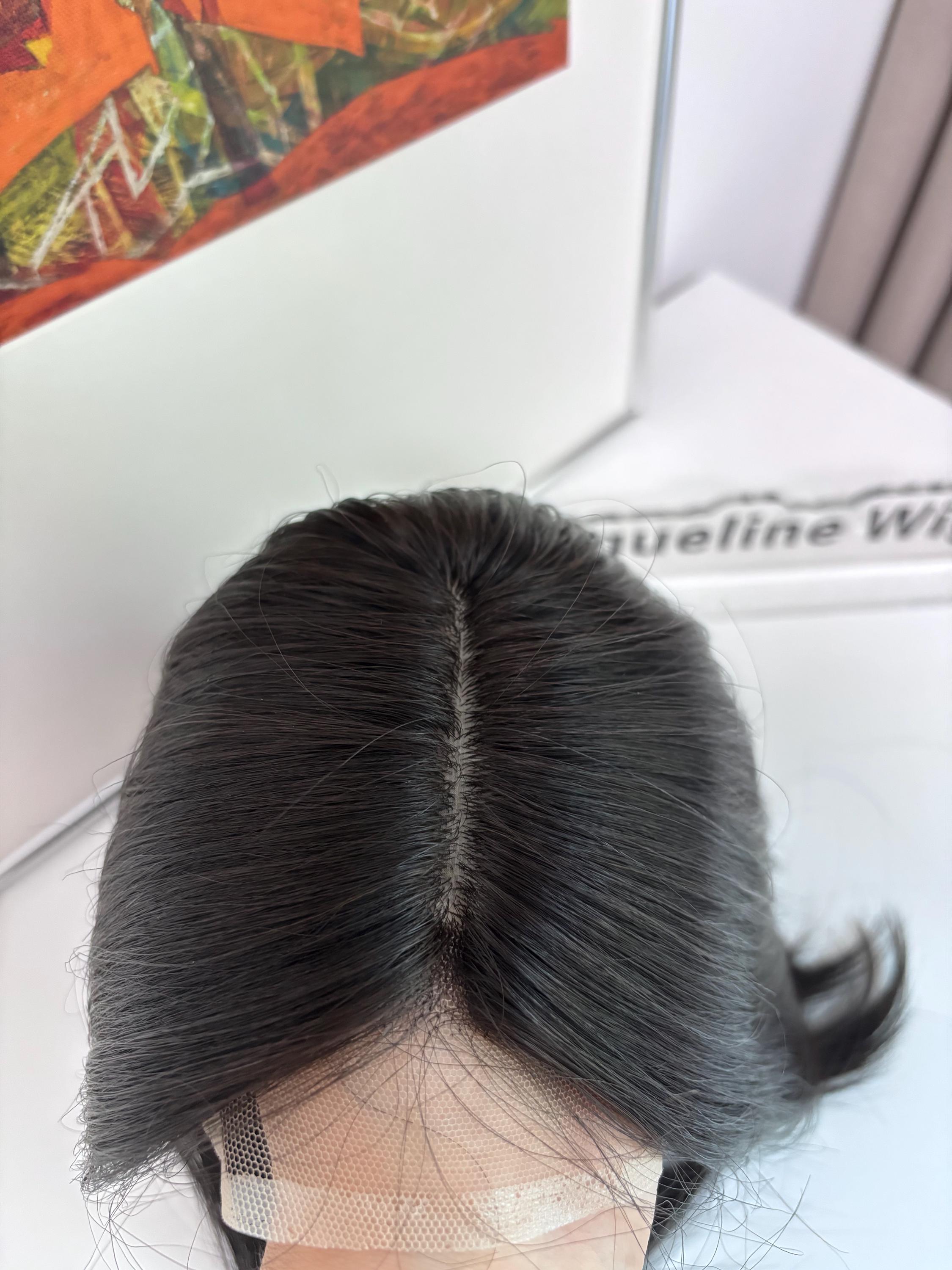 Stock 14”-18” Lace Front Silk Top Human Hair Topper, 6x6.5” Natural ...