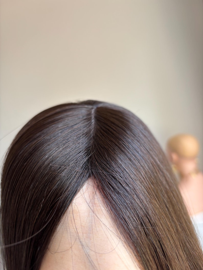 Stock 16” Natural Color | Silk Top Human Hair Topper| 8x8” Full ...
