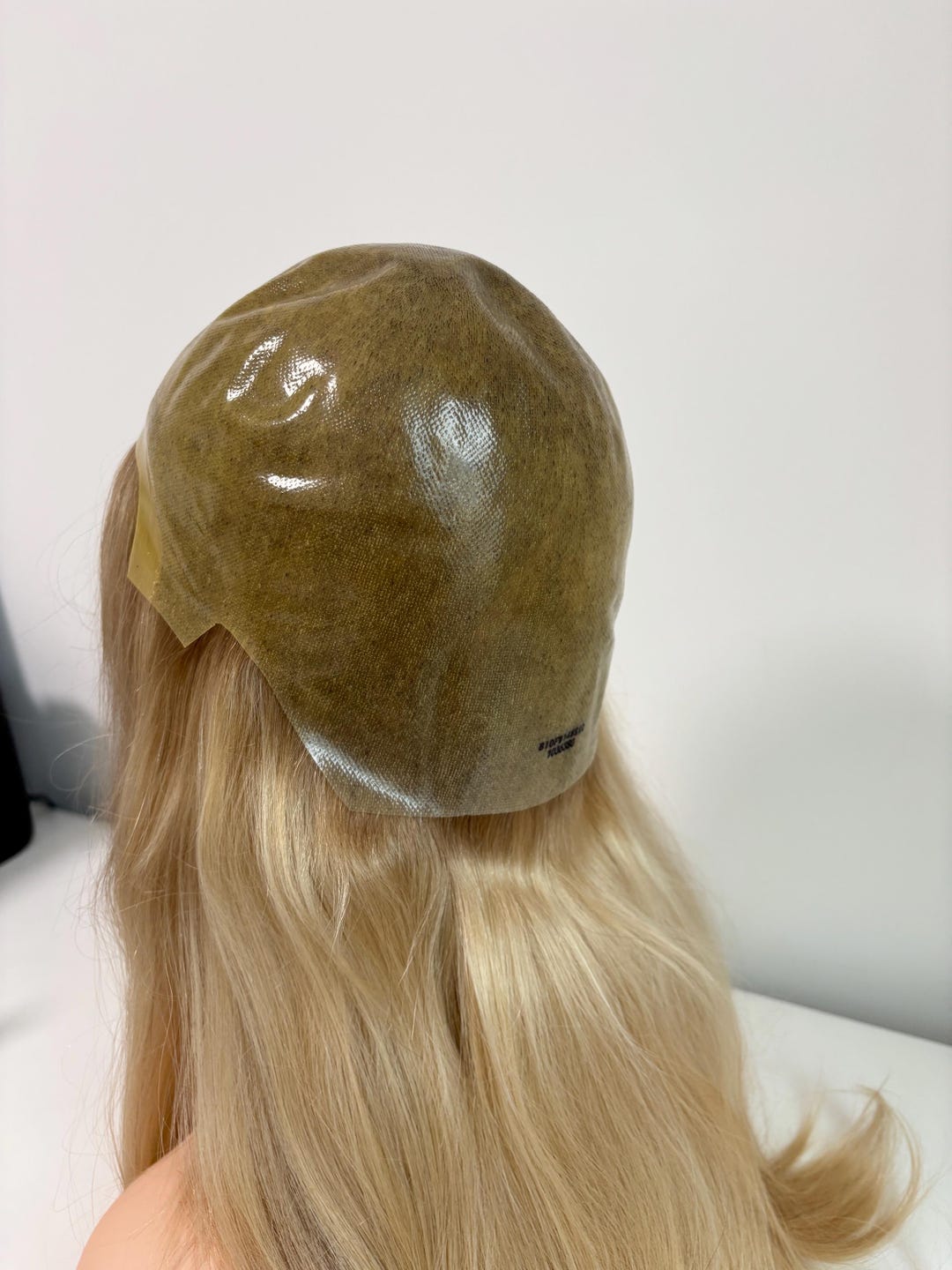 Stock 18” Blonde Human Hair Medical Wig: Silicone Cranial Prosthesis ...