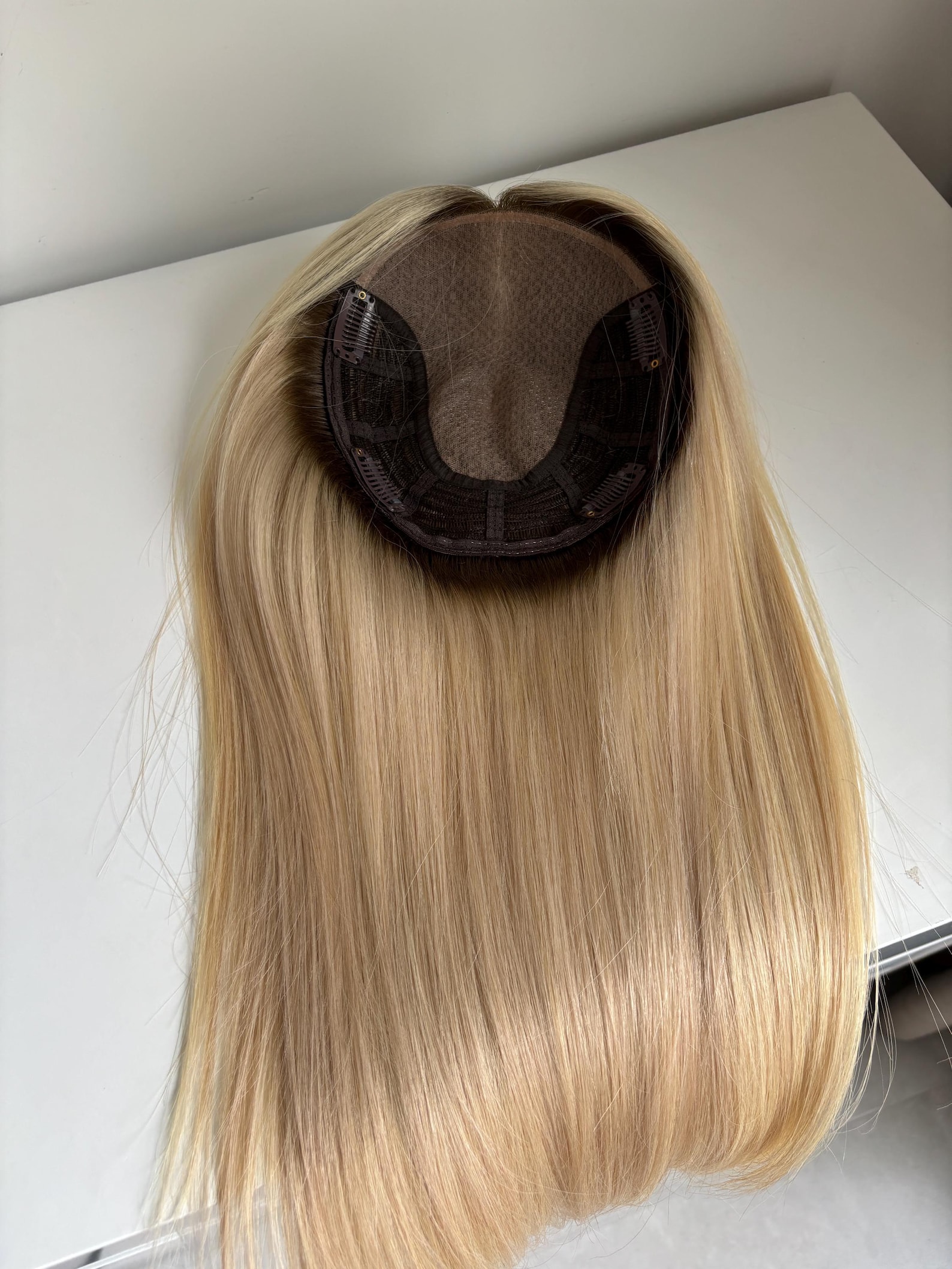 Invisible Silk Base Human Hair Topper Hair Piece Hand Tied Topper for ...