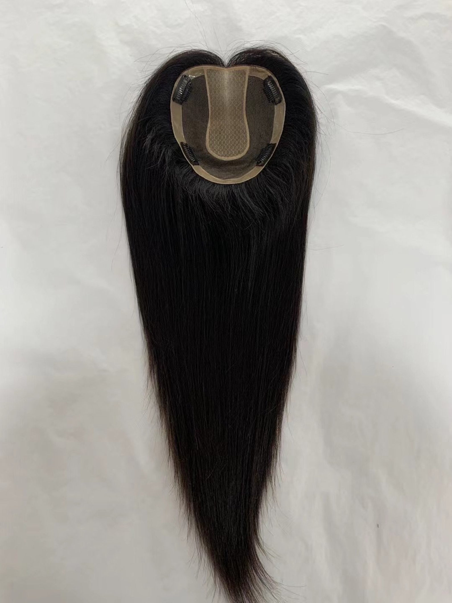 Invisible Silk Base Human Hair Topper Hair Piece Hand Tied Topper for ...