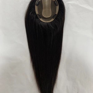Invisible Silk Base Human Hair Topper Hair Piece Hand Tied Topper for ...