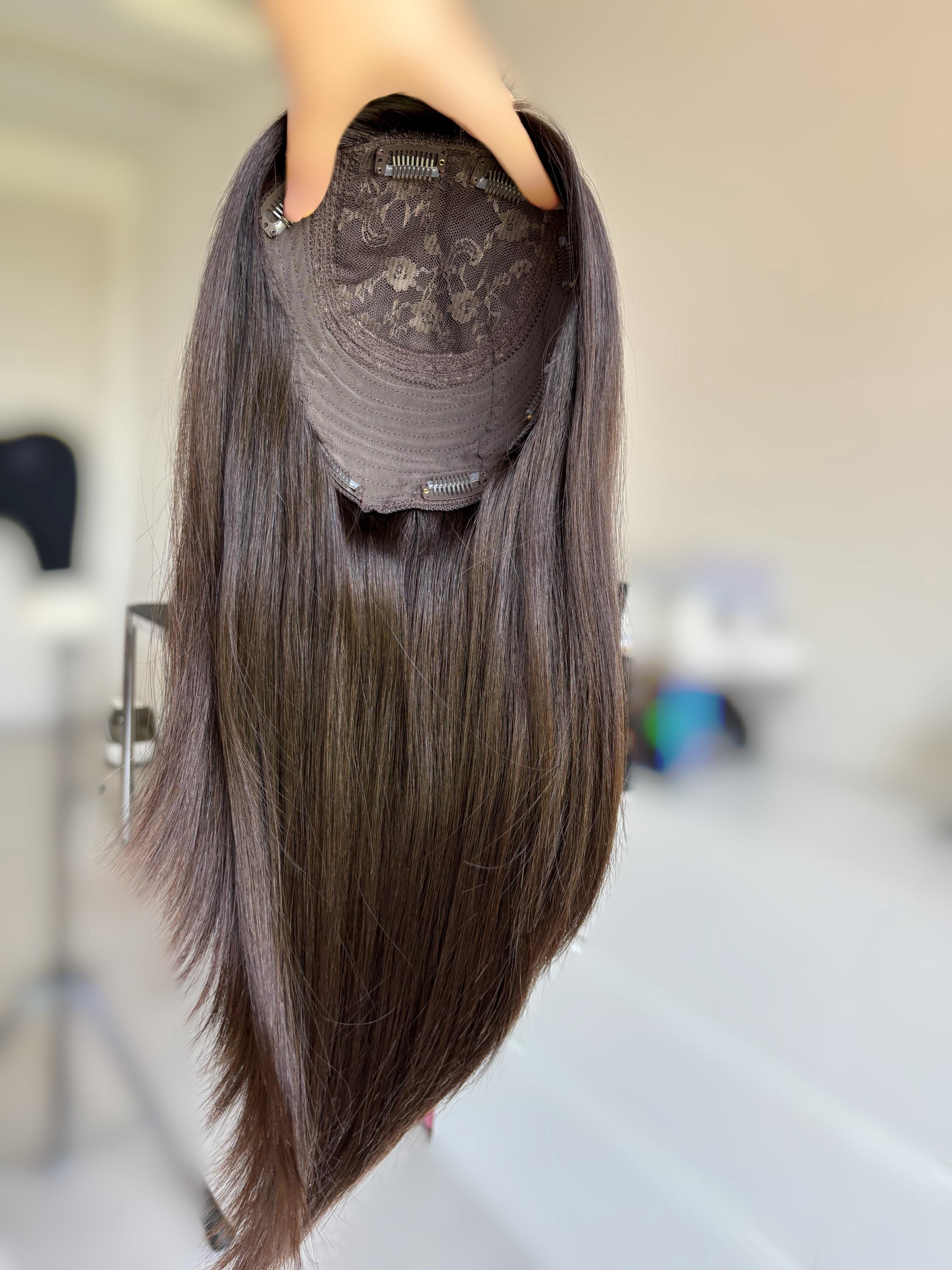 Stock 16” Natural Color | Silk Top Human Hair Topper| 8x8” Full ...