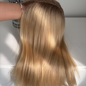 16” Thin Skin PU Base Hair Topper, Natural Blonde Color Women Topper ...