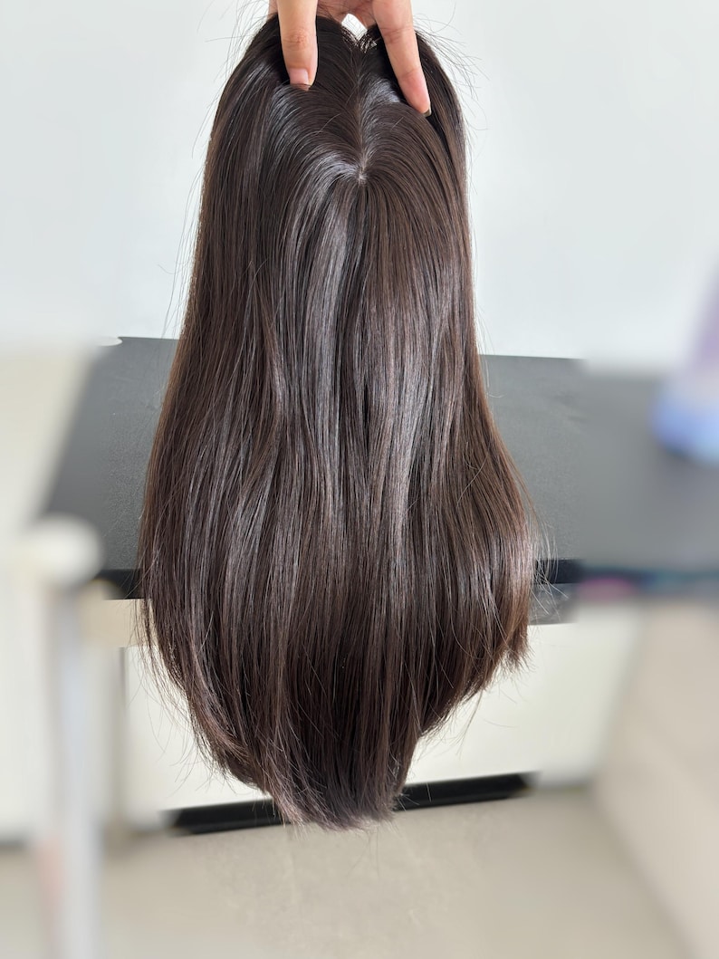 Stock 16” Natural Color | Silk Top Human Hair Topper| 8x8” Full ...