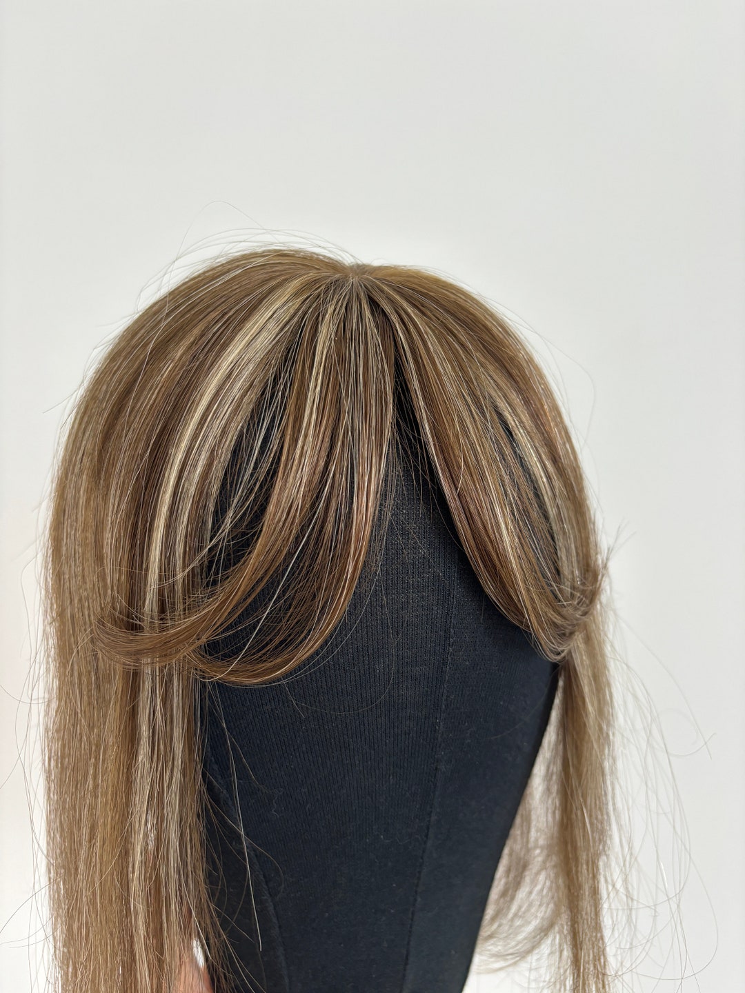 Luxurious Hair Topper With Bangs for Instant Volume, 3x4” Mono Base ...