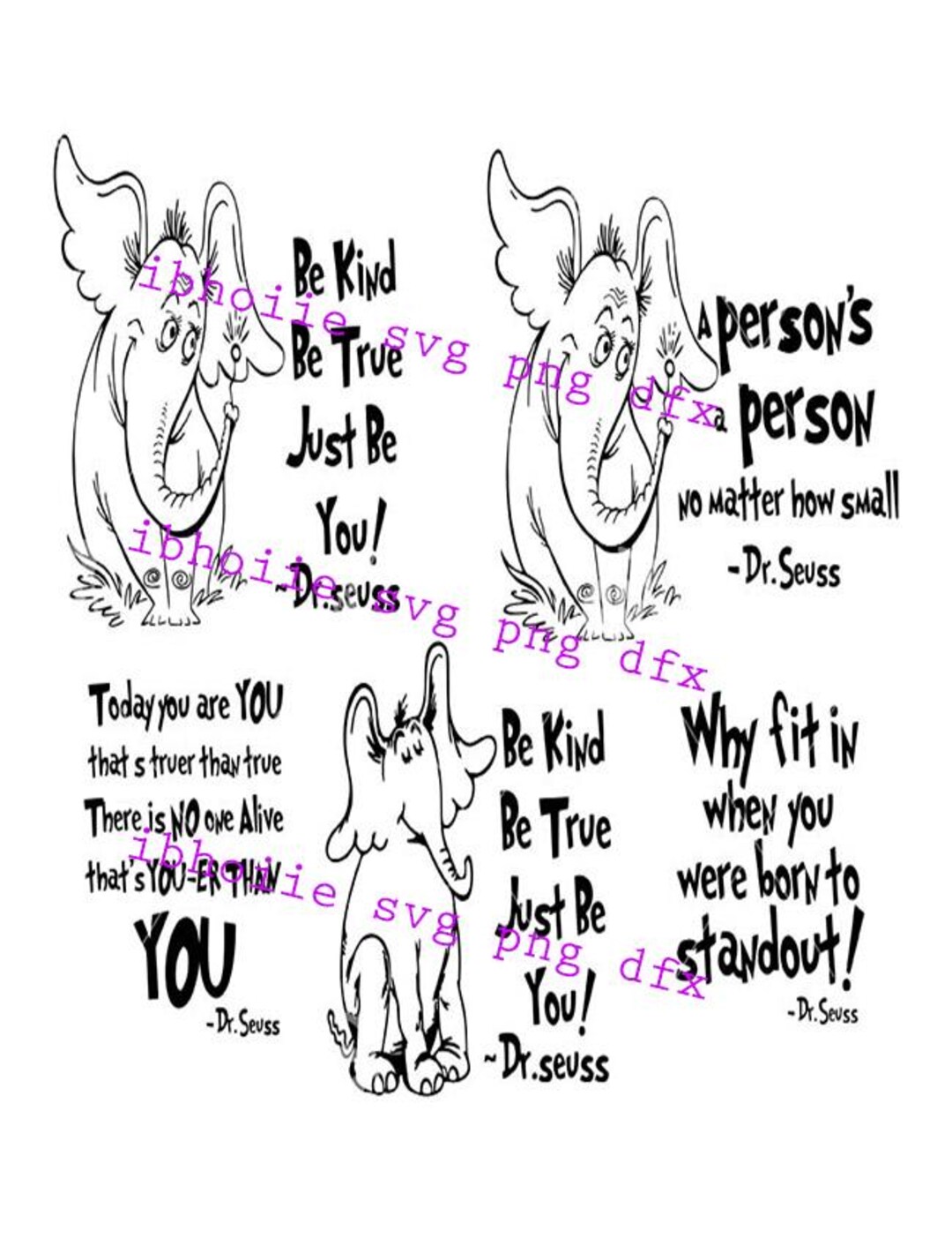 Dr. Seuss Quote Svg Bundle, Dr. Seuss and Horton Svg Bundle, Horton the ...