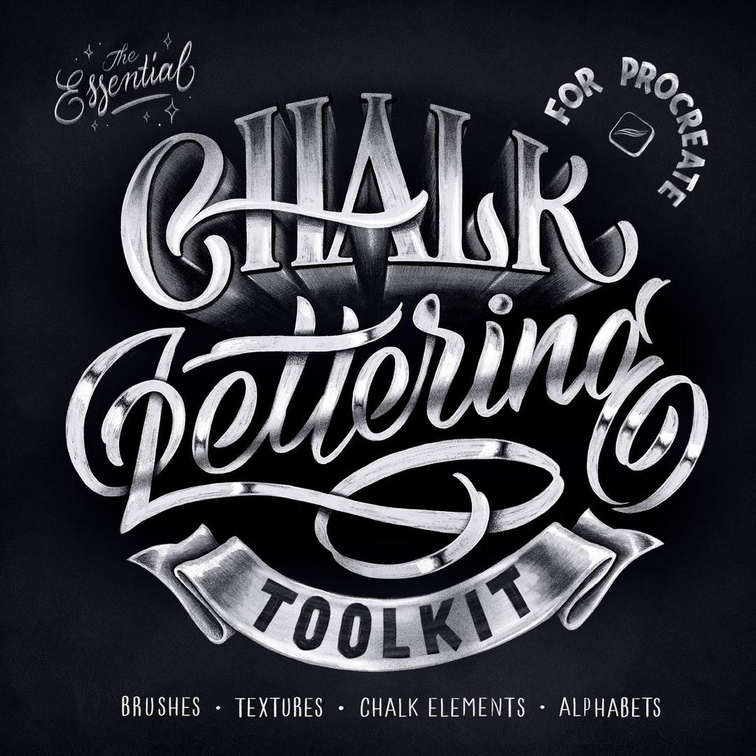 Chalk Lettering Toolkit for Procreate | Procreate Brushes, Stamps ...