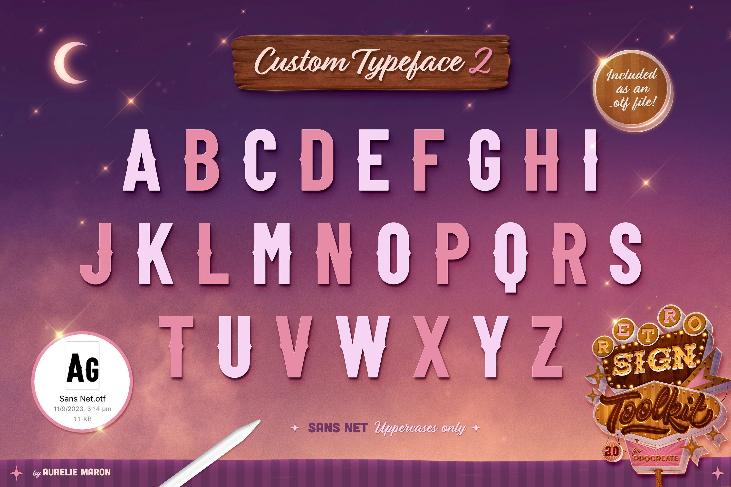 Retro Sign Toolkit 2.0 for Procreate Brushes, Stamps, Textures and ...