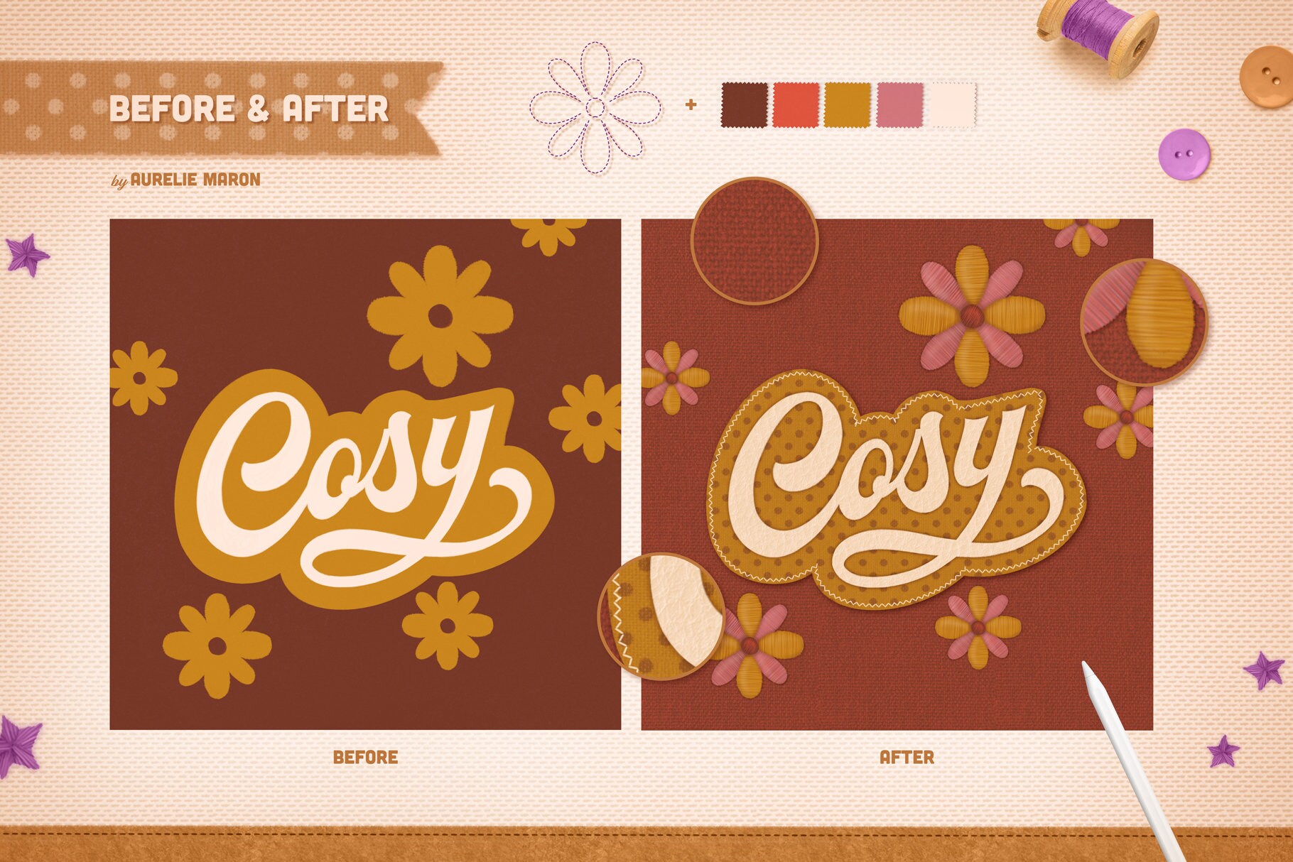 Textile Lettering Toolkit for Procreate Procreate Brushes - Etsy