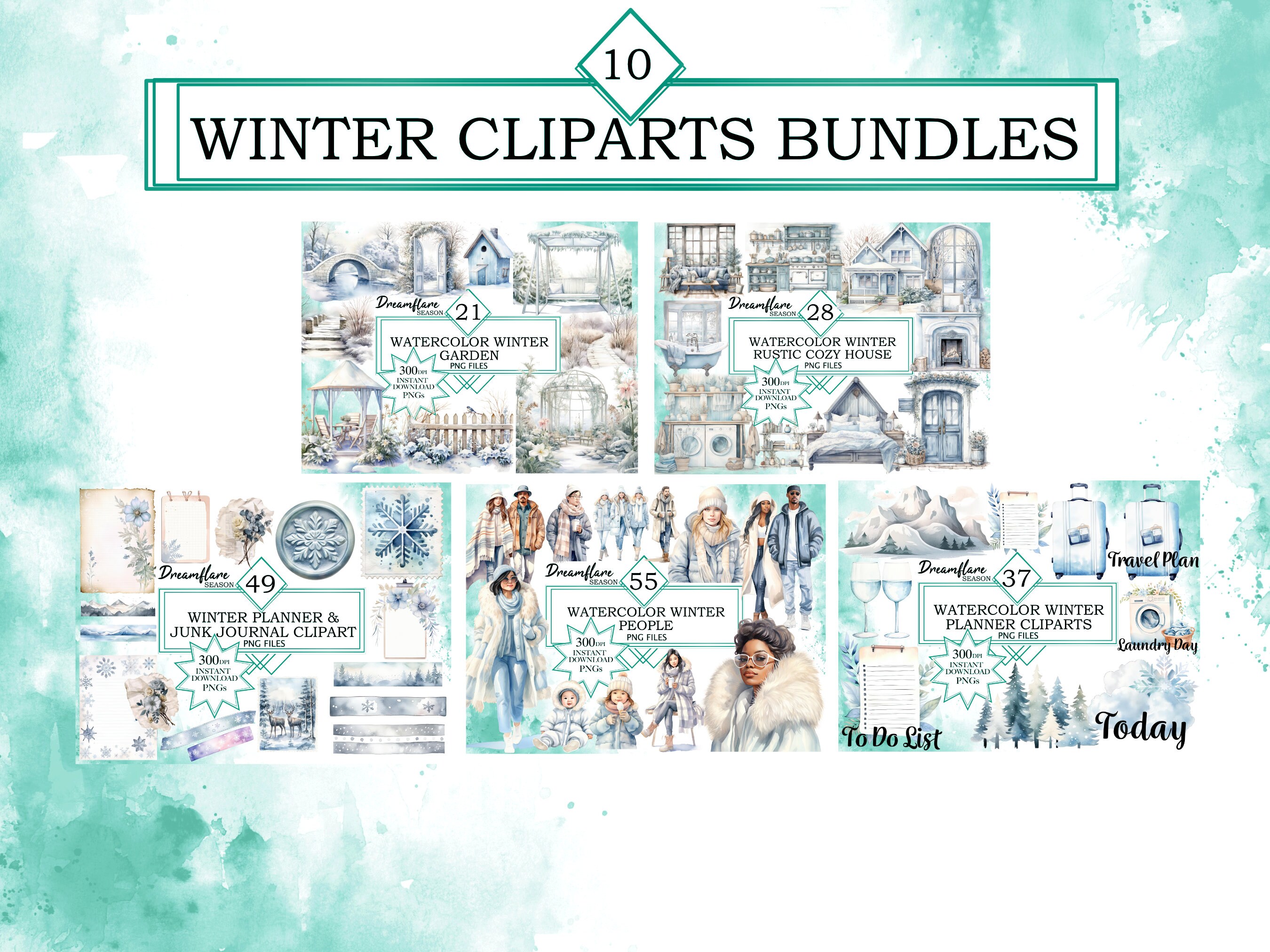 341 Winter Clipart Mega Bundle, Winter-themed Clipart, Winter Season ...