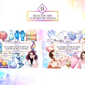 Healthcare Medical Clipart Mega Bundle, Nurse PNG, Doctor Clipart ...