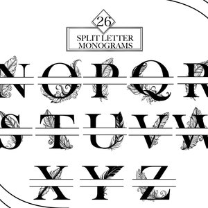 Native Feather Monogram PNG & SVG Clipart Bundle, Letter Monogram SVG ...