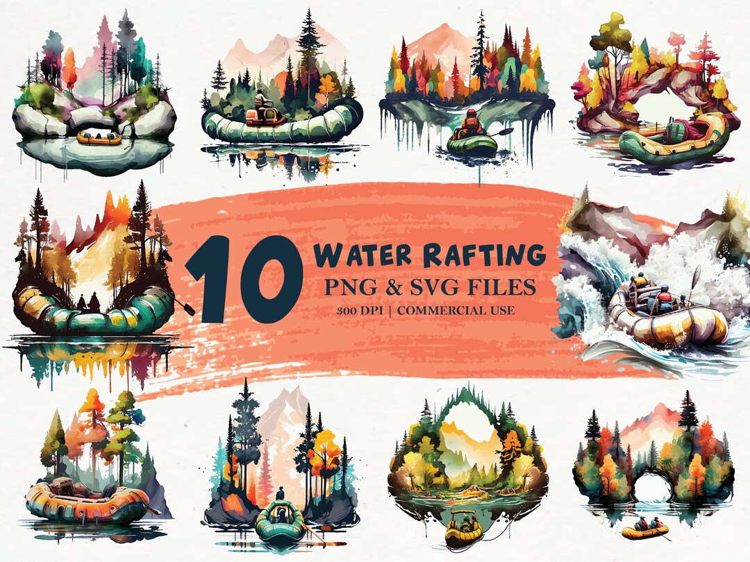 Whitewater Rafting PNG & SVG White Water Rafting Clipart - Etsy
