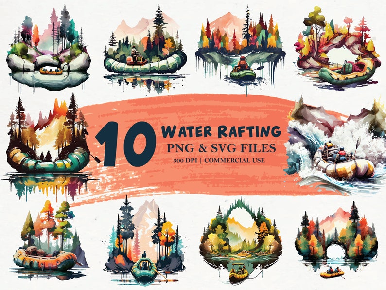 Whitewater Rafting PNG & SVG White Water Rafting Clipart - Etsy