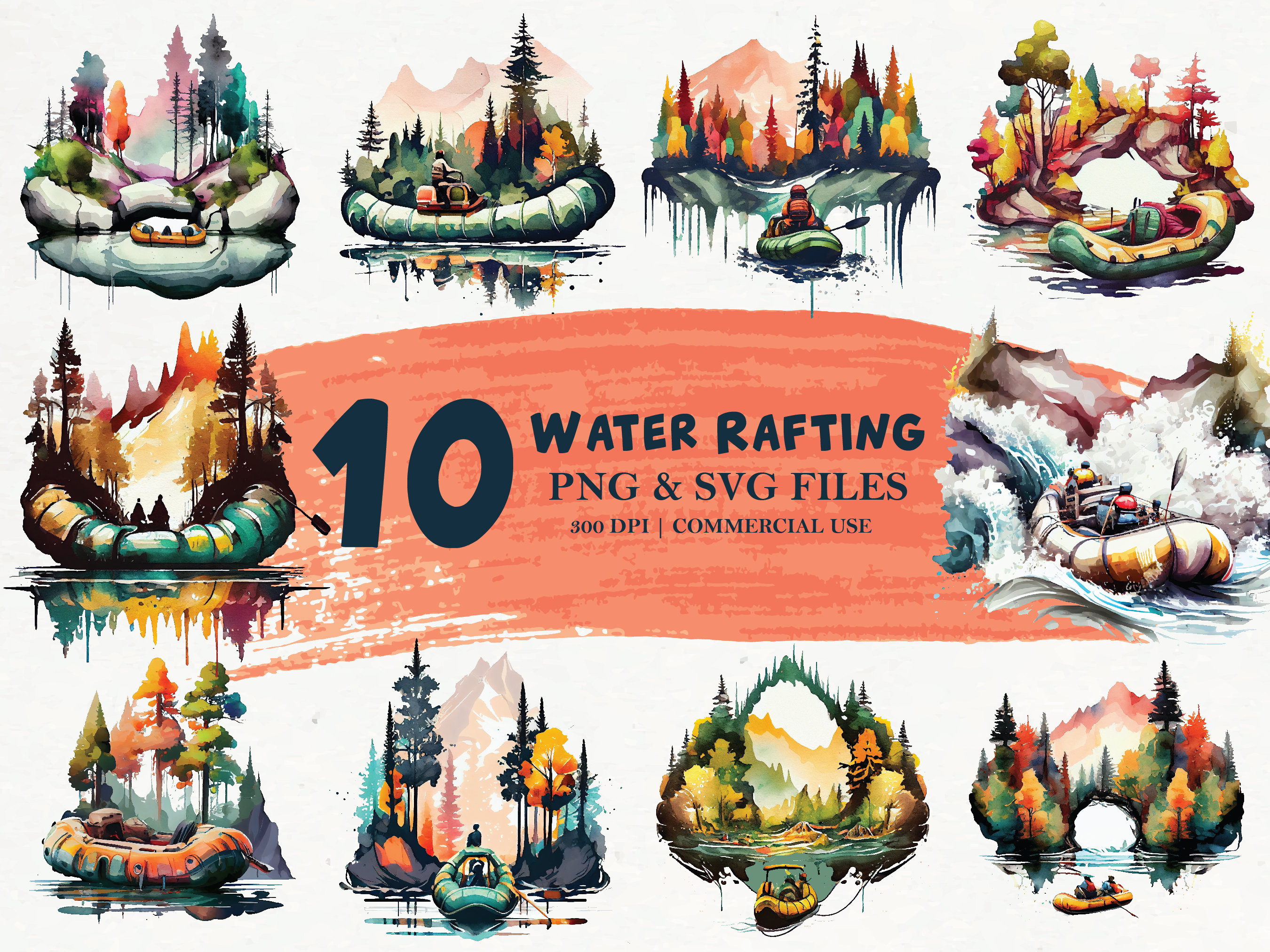 Water Rafting Clip Art