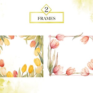 Watercolor Tulip Flowers Clipart Bundle, Spring Flowers Clipart, Tulips ...