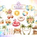 Watercolor Beach Birthday PNG Bundle, Birthday Party Clipart ...