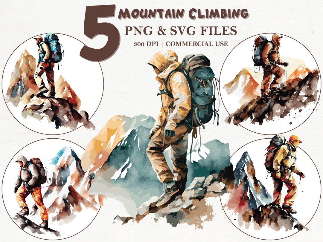 Mountain Climber PNG, Climbing Man SVG, Free Climbing, Forest Hiking ...