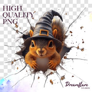 3D Style Cute Wizard Squirrel PNG, Squirrel Clipart, Halloween 3D Print ...
