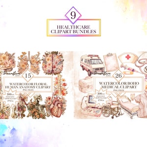 Healthcare Medical Clipart Mega Bundle, Nurse PNG, Doctor Clipart ...