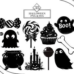 Halloween PNG and SVG Bundle, Halloween Clipart Bundle, Creepy Cute ...