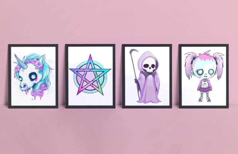 40 Highly Detailed Creepy Cute Pastel Goth PNG SVG Vector - Etsy