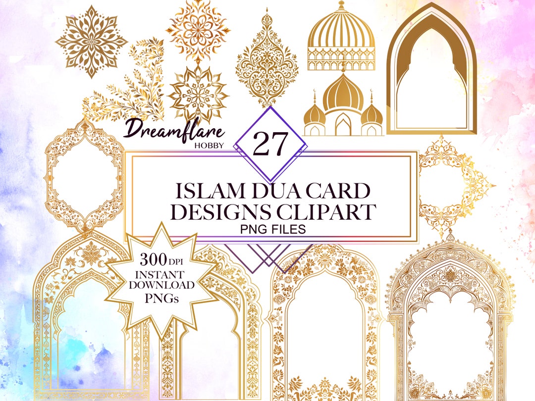 Islamic Dua Card Designs PNG Bundle, Muslim Clipart, Islam PNG ...