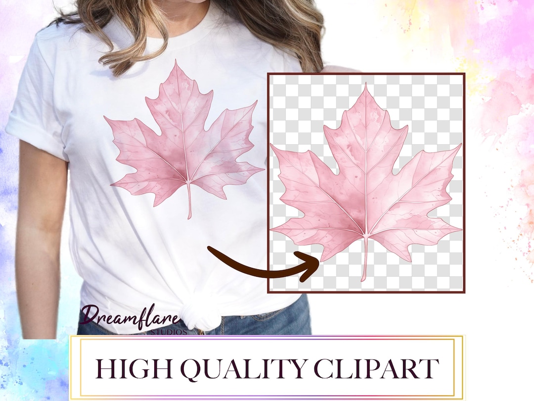 Pink Fall Leaf PNG, Pink Maple Leaf PNG, Pastel Autumn Clipart ...