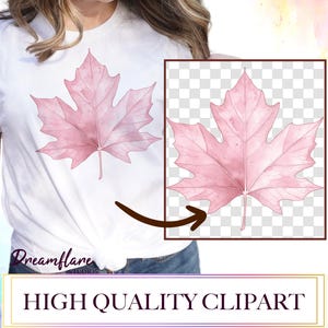Pink Fall Leaf PNG, Pink Maple Leaf PNG, Pastel Autumn Clipart ...