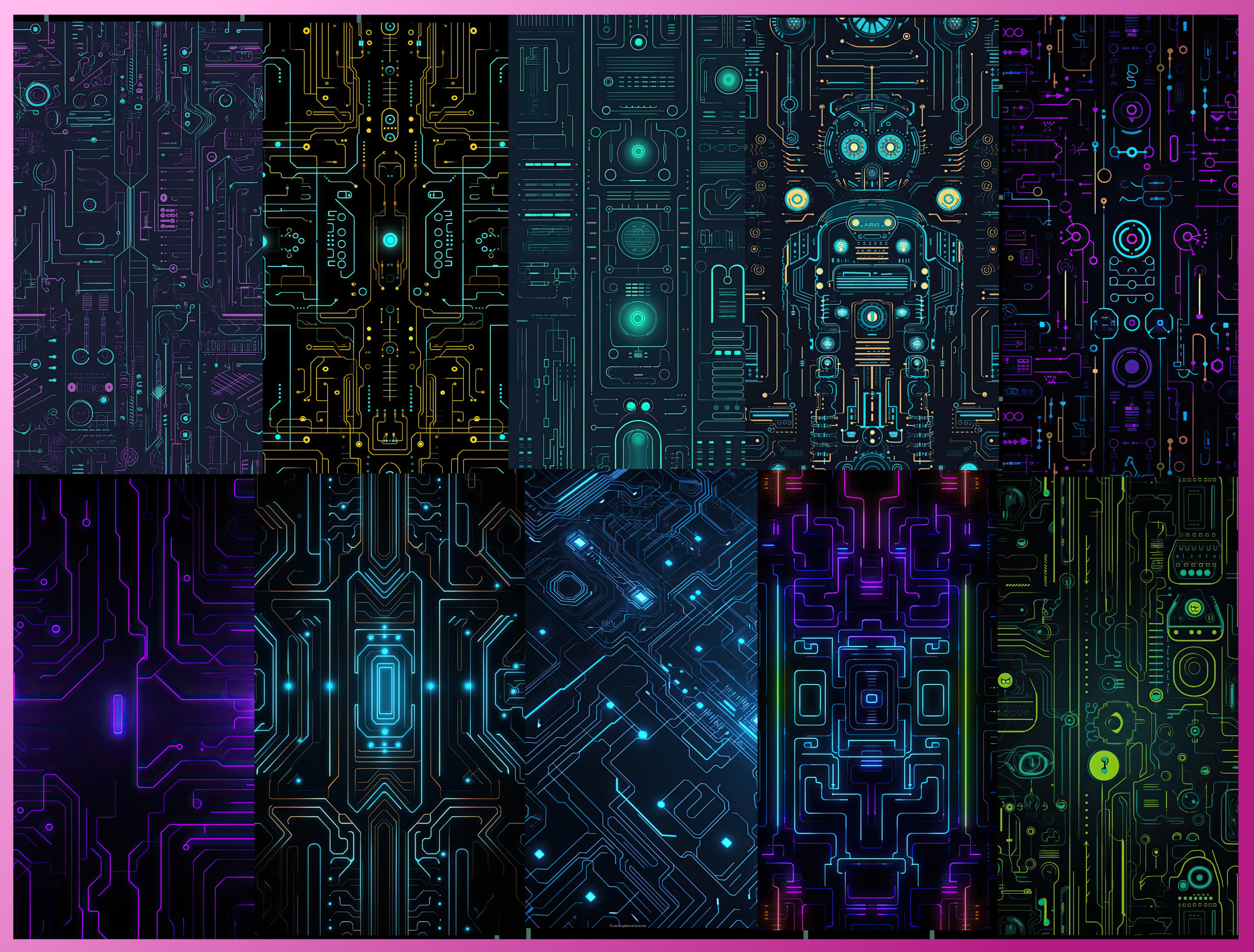 25 Futuristic Cyberpunk Patterns Wallpaper Bundle PNG Files - Etsy
