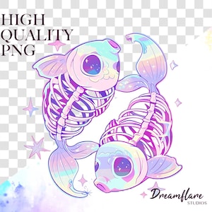 Pastel Goth Pisces Zodiac Sign PNG, Astrology PNG, Kawaii Pastel Goth ...