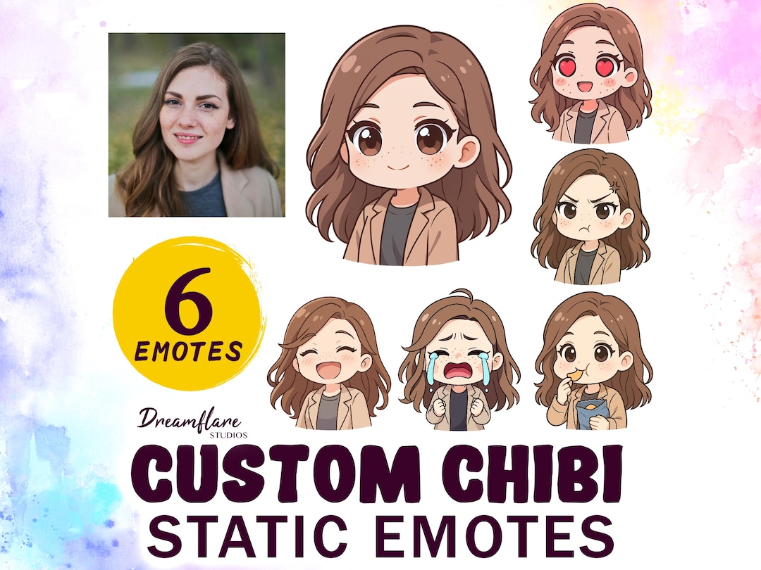 Custom Chibi Static Emotes PNG, Cute Couple Chibi Emotes, Custom ...