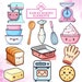 Cute Kawaii Baking Clipart PNG, Vector Clipart, Kawaii Clipart Bundle ...