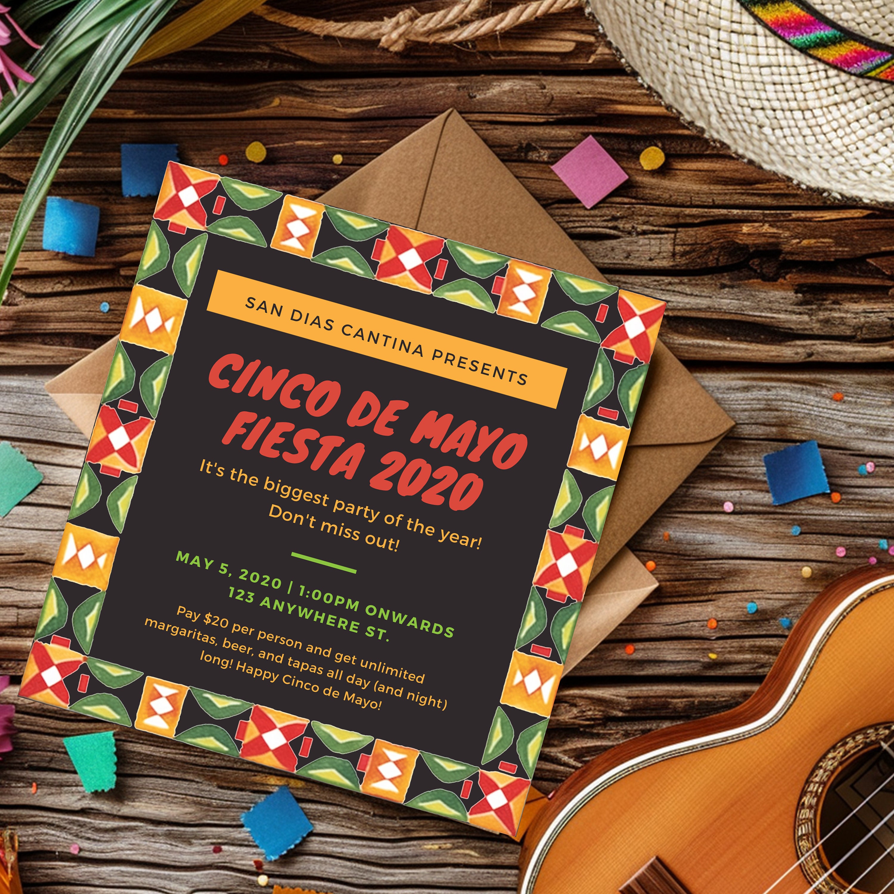 Cinco De Mayo Mexican Themed Border & Frames PNG Clipart Bundle, Frame ...