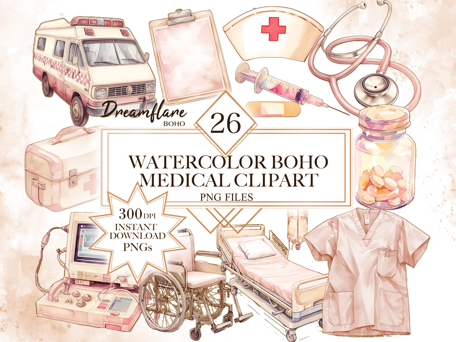 Healthcare Medical Clipart PNG Bundle, Nurse Clipart, Doctor Clipart ...