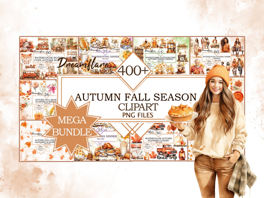437 Autumn Fall Season Clipart Mega Bundle, Autumn Season Clipart, Fall ...