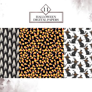 Halloween Digital Papers PNG Bundle, 12x12 Digital Paper, Seamless ...
