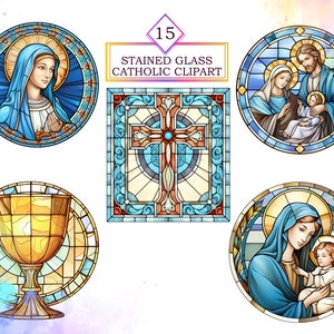 Stained Glass Church Window Clipart, Catholic Clipart, Christian ...