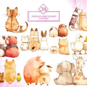 Animals Friendship PNG Clipart Bundle, Friends Clipart, Besties Clipart ...