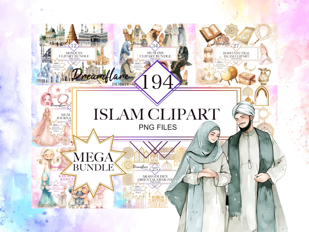 Islam Clipart Mega Bundle, Muslim PNG, Religious PNG, Journal ...