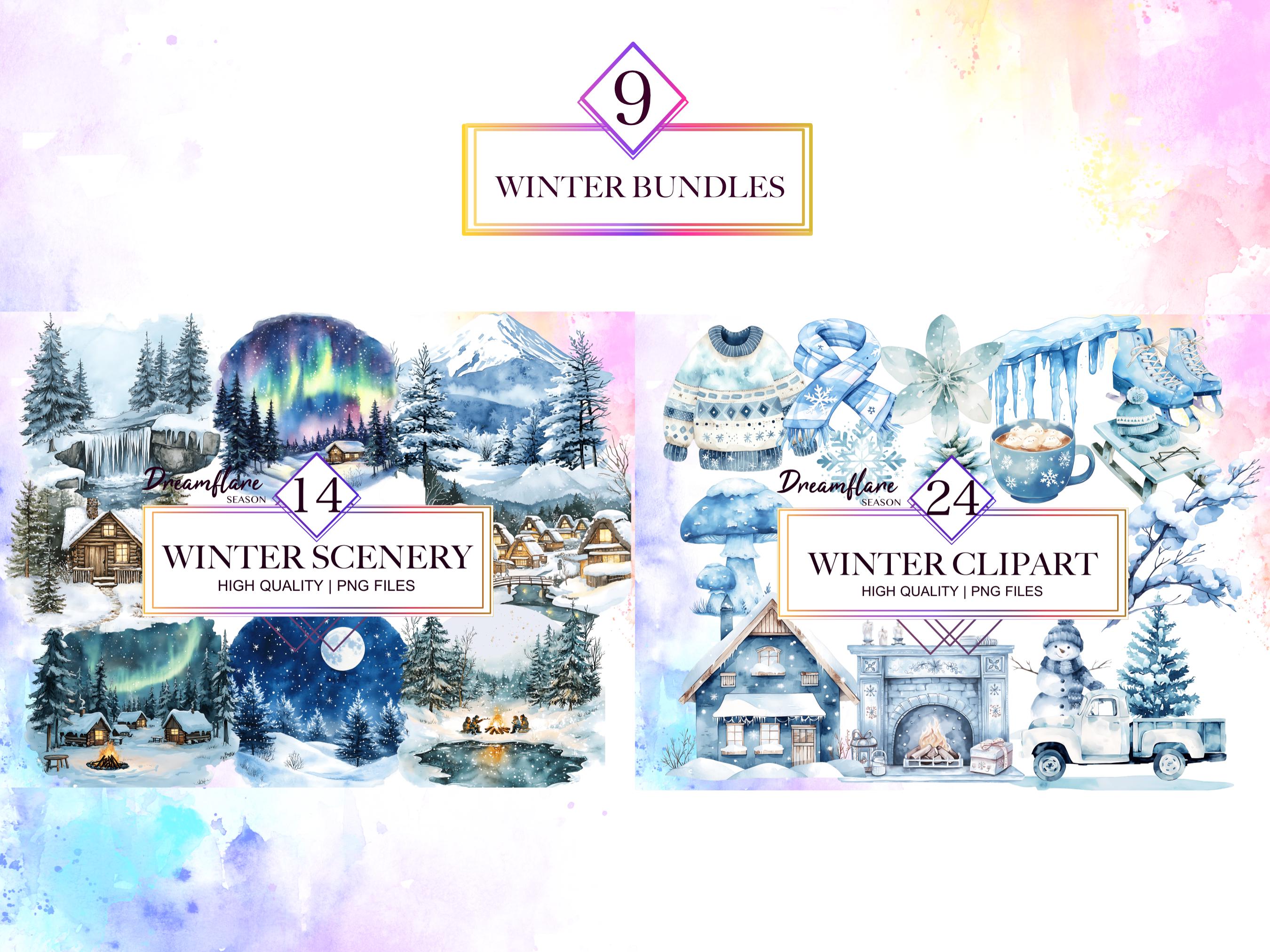 Winter Clipart Mega Bundle, Cozy Winter Clipart, Winter Season Journal ...